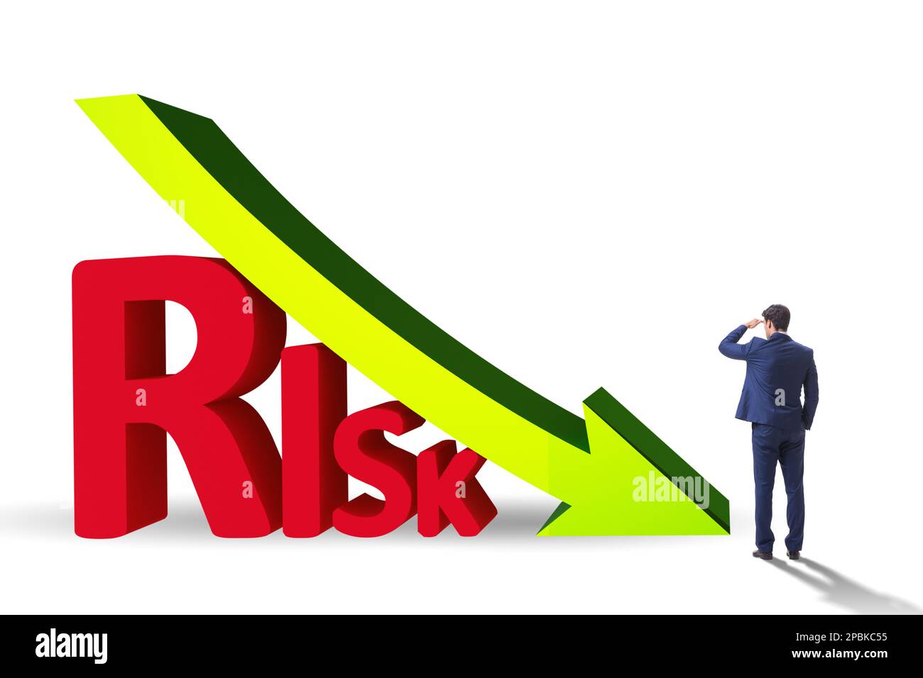 Risk reduction and mitigation concept with the businessman Stock Photo ...