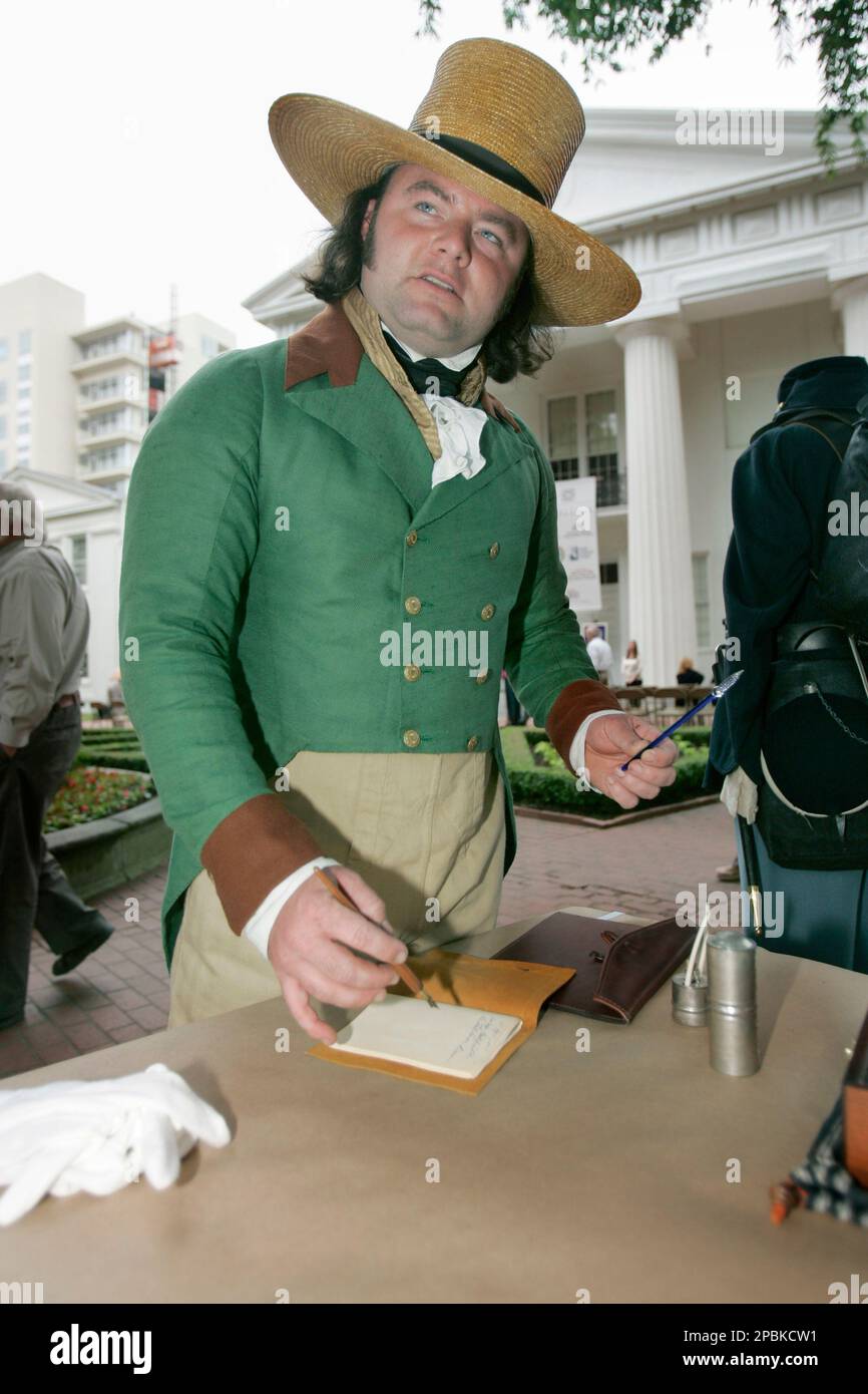 Daniel Cockrell portrays early 19th Century figure Percival Yell at a ...