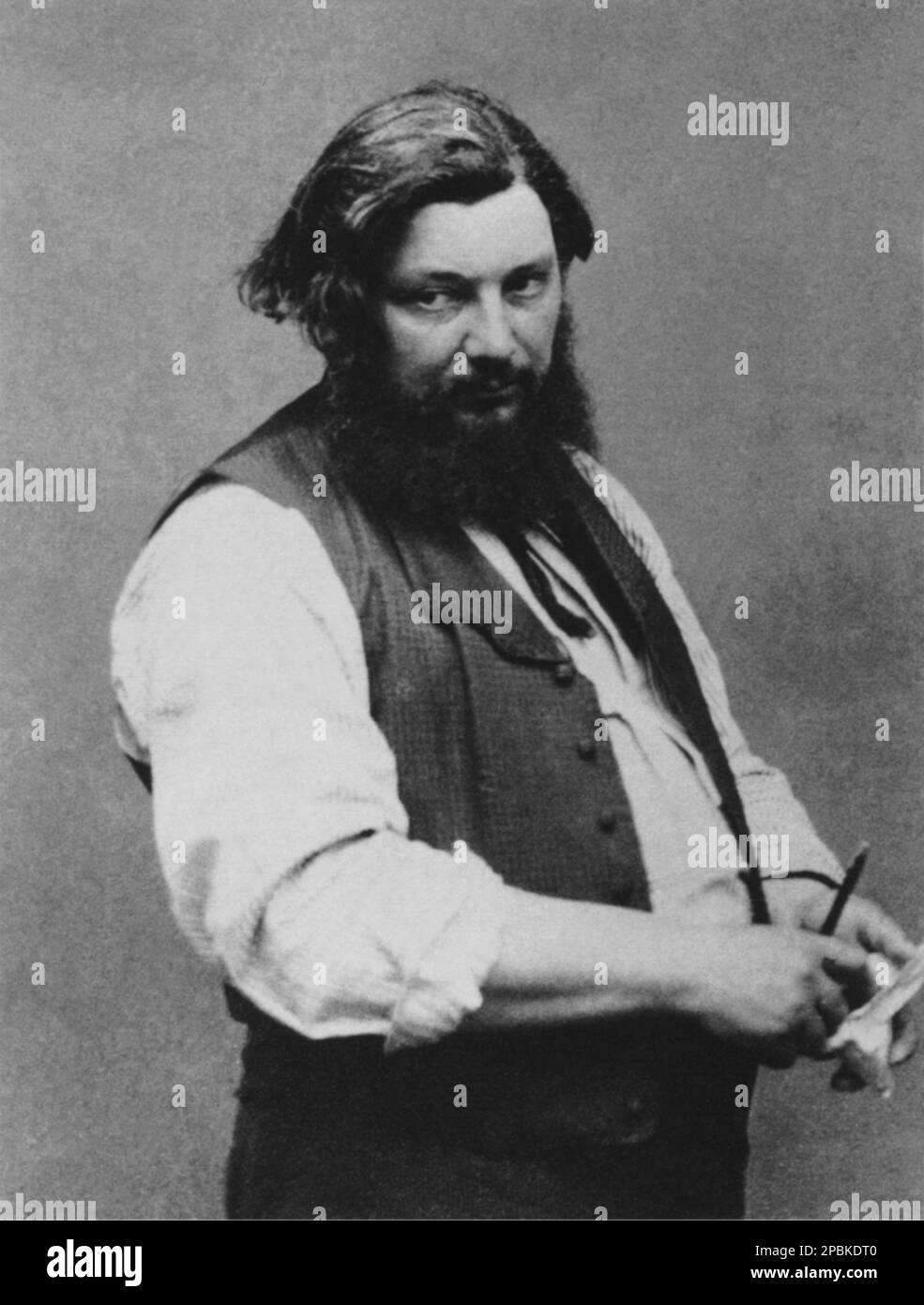 1861 ca : The french painter GUSTAVE COUBERT ( 1819 - 1877 ) . Photo by ...