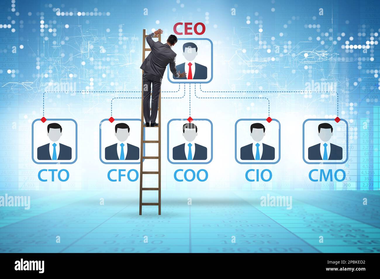 Illustration of organisation chart with the various executives Stock ...