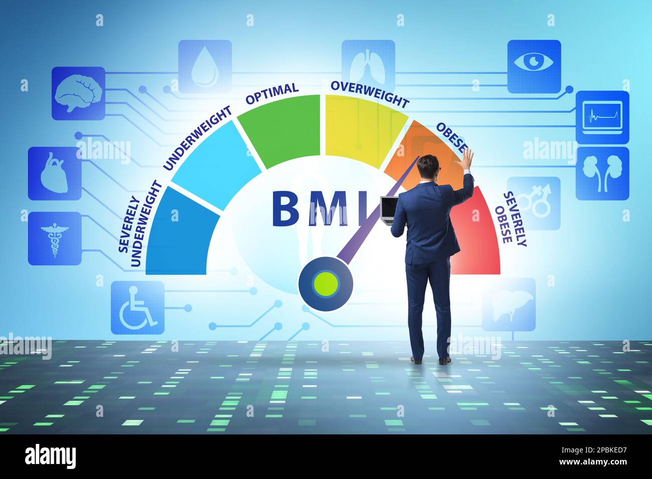 Concept of BMI - body mass index with the man Stock Photo - Alamy