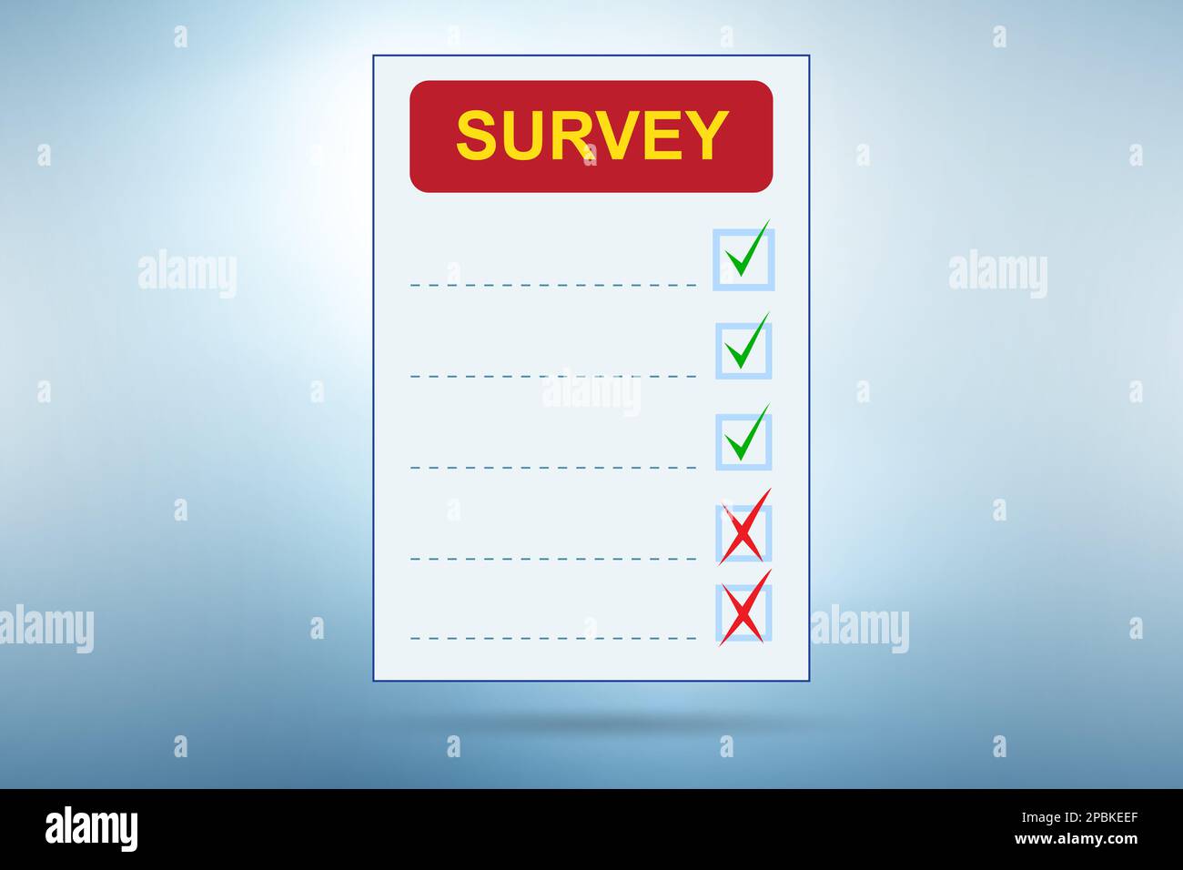Survey questionnaire with the tick boxes Stock Photo - Alamy