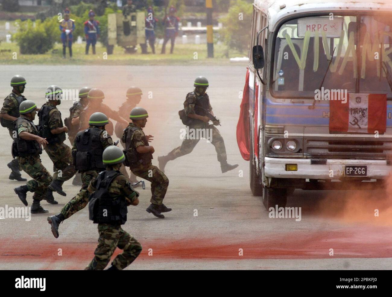 Army soldiers simulate a hostage-rescue situation during the 10th ...