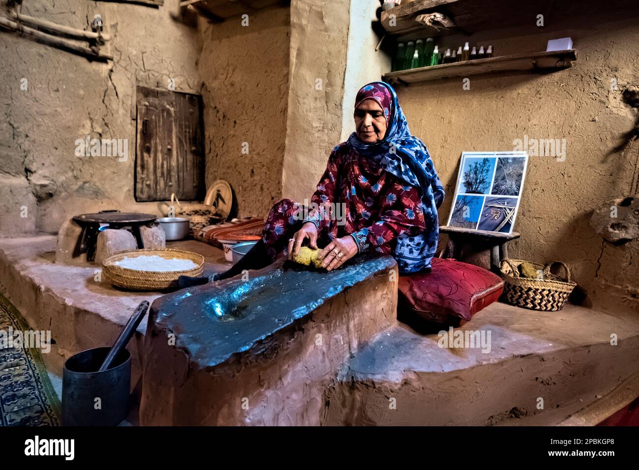 Making moringa oil, Bait al Safah, Al Hamra, Oman Stock Photo - Alamy