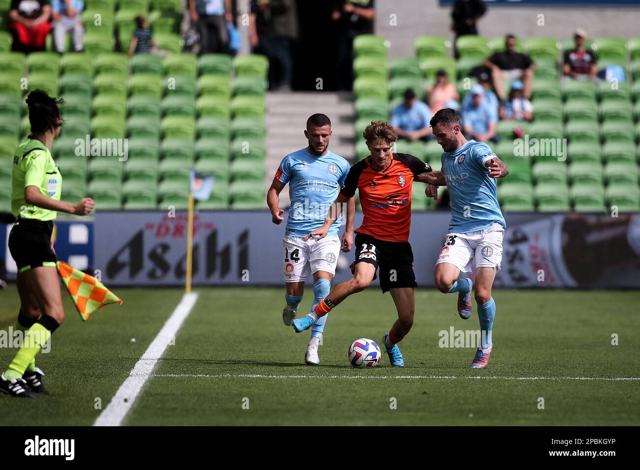 Melbourne, Australia, 12 March, 2023. Jez Lofthouse of Brisbane Roar ...
