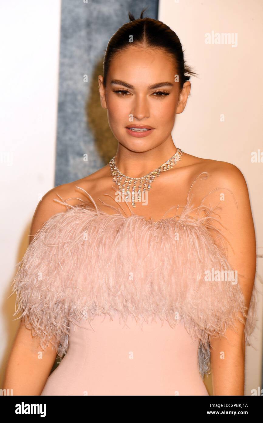 Beverly Hills, Ca. 12th Mar, 2023. Lily James at the 2023 Vanity Fair ...