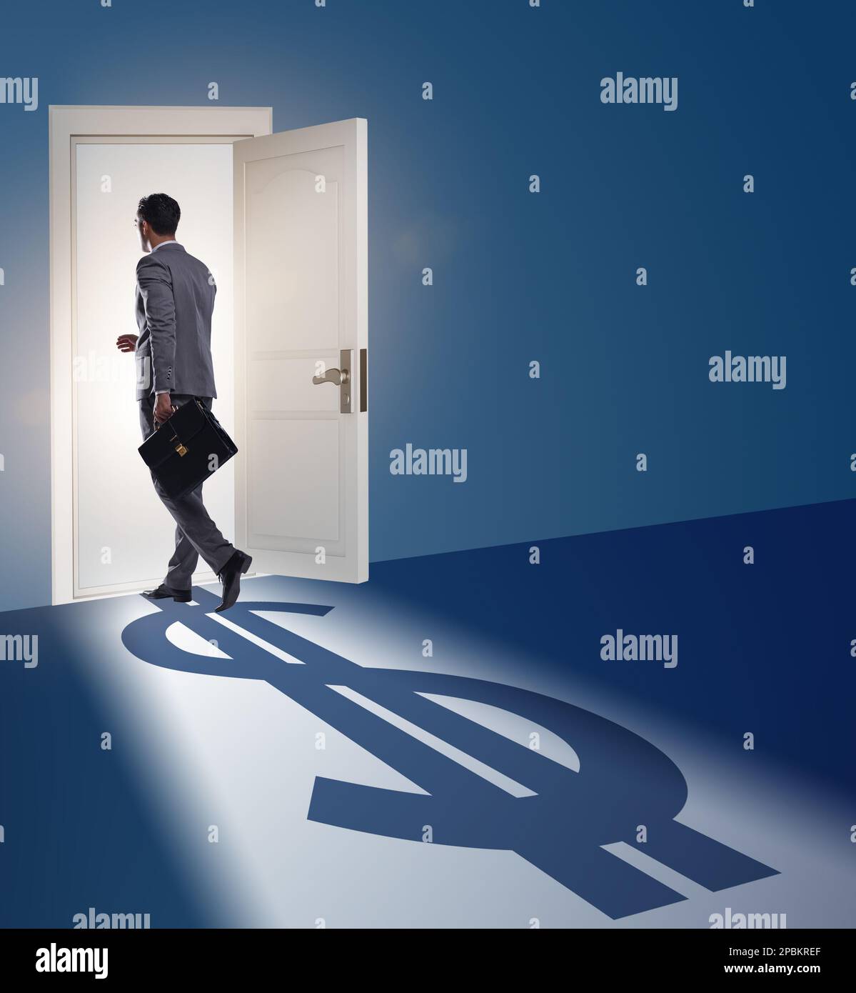 Businessman escaping dollar man hi-res stock photography and images - Alamy