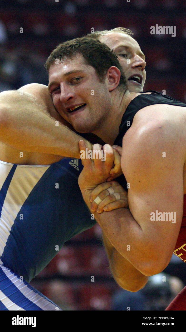 Khasan Baroev of Russia, right, grapples with Czech Republic's David ...