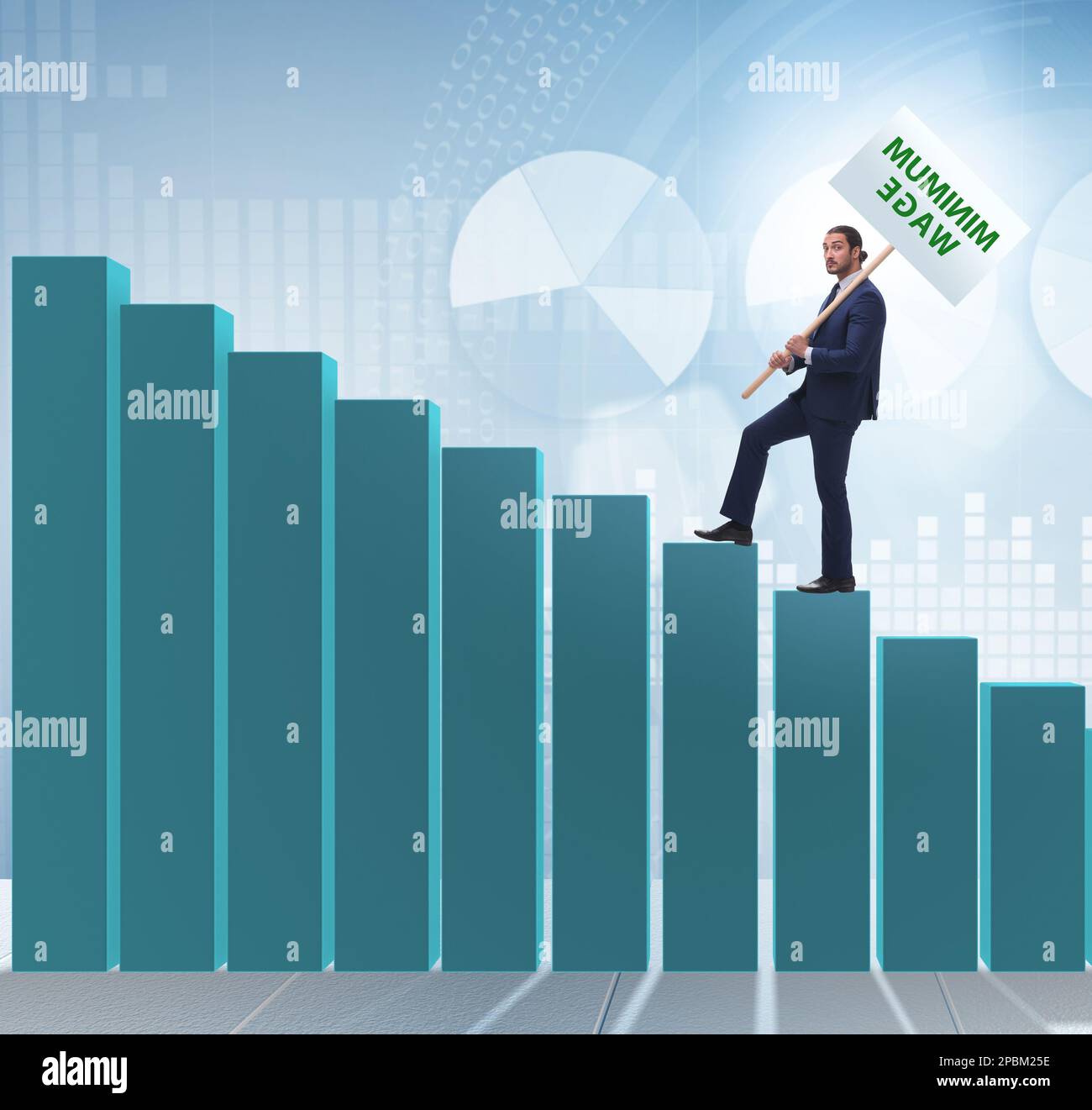 The concept of minimum wage with businessman Stock Photo - Alamy