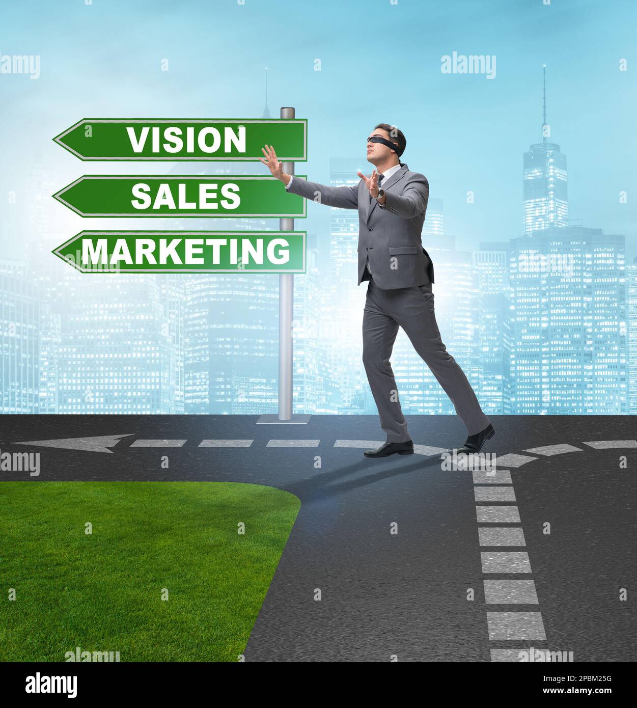 The businessman standing at crossroads of corporate strategy Stock ...