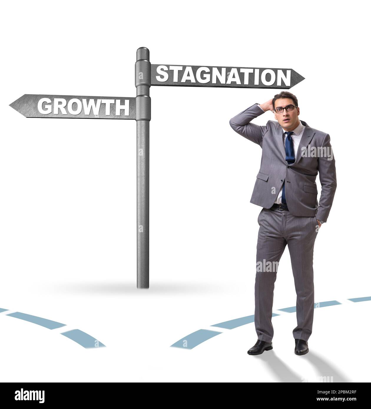 The concept of choice between growth and stagnation Stock Photo - Alamy