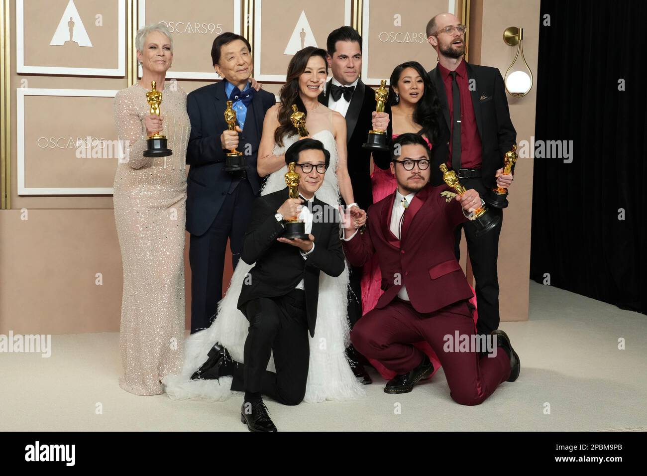 Jamie Lee Curtis, from left, James Hong, Michelle Yeoh, Jonathan Wang ...