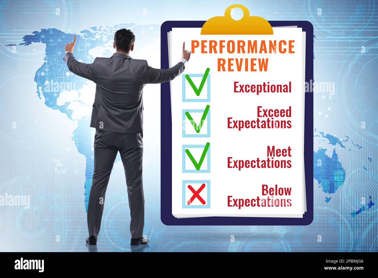 Employee annual performance review business concept Stock Photo - Alamy