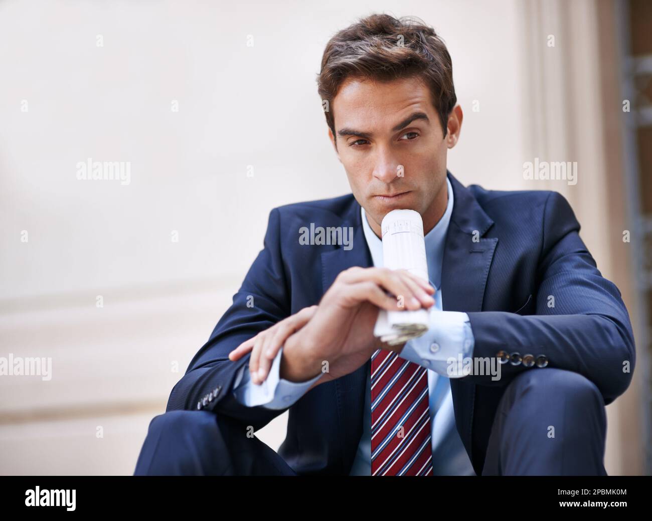Businessman considering options hi-res stock photography and images - Alamy