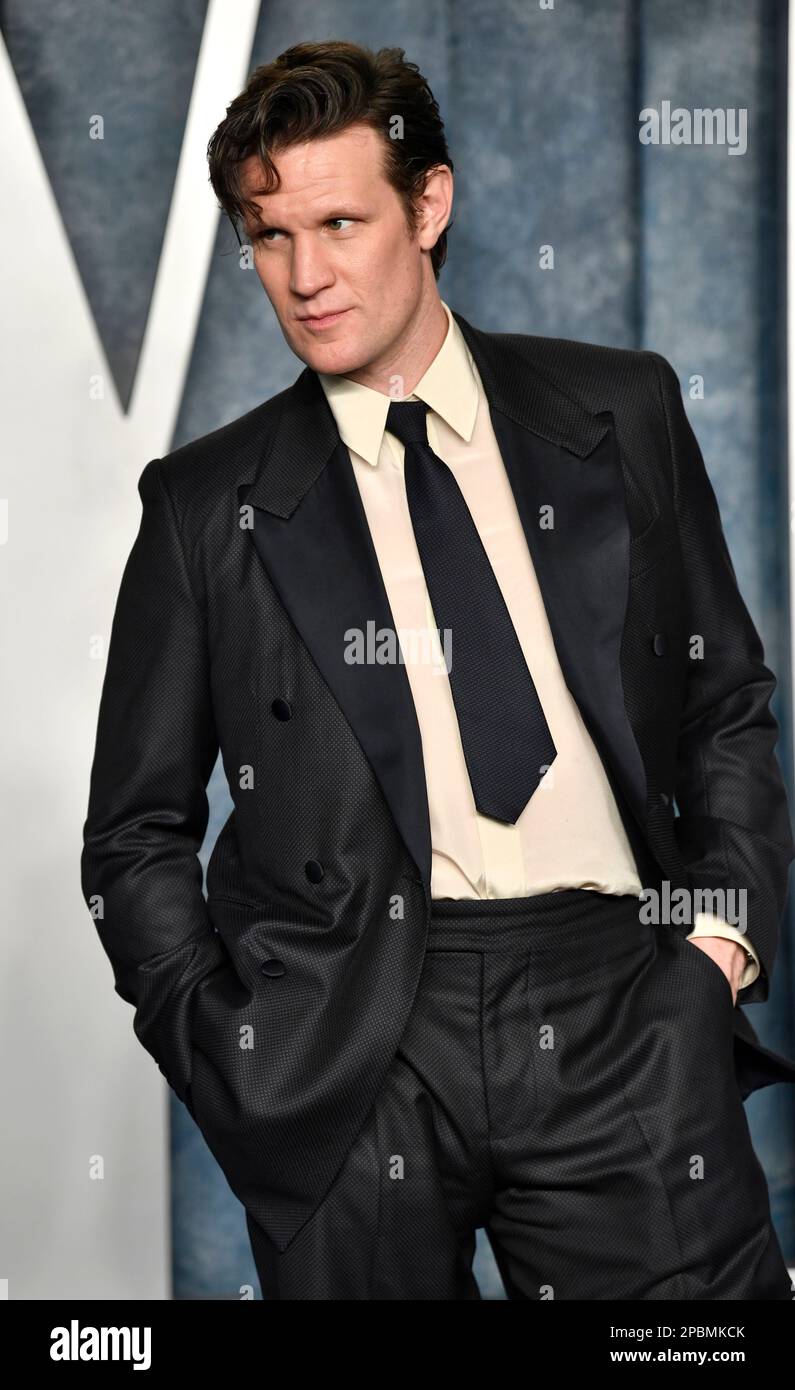 Matt Smith arrives at the Vanity Fair Oscar Party on Sunday, March 12 ...