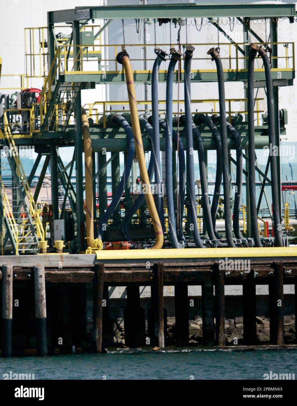 The open berth at the ExxonMobil oil terminal is seen after the ...