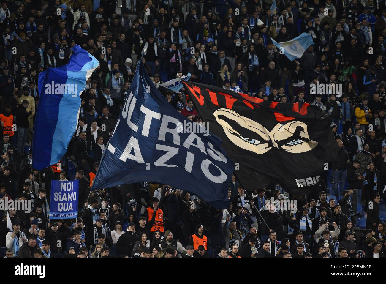 S.S. Lazio Supporters during the first leg of the round of 16 of the ...