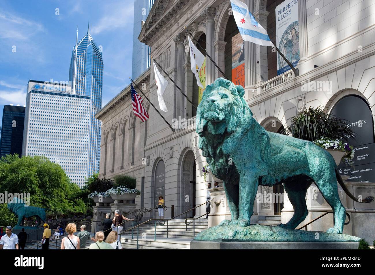 CAST BRONZE LION STATUES (©EDWARD KEMEYS 1893) ENTRANCE ALLERTON ...