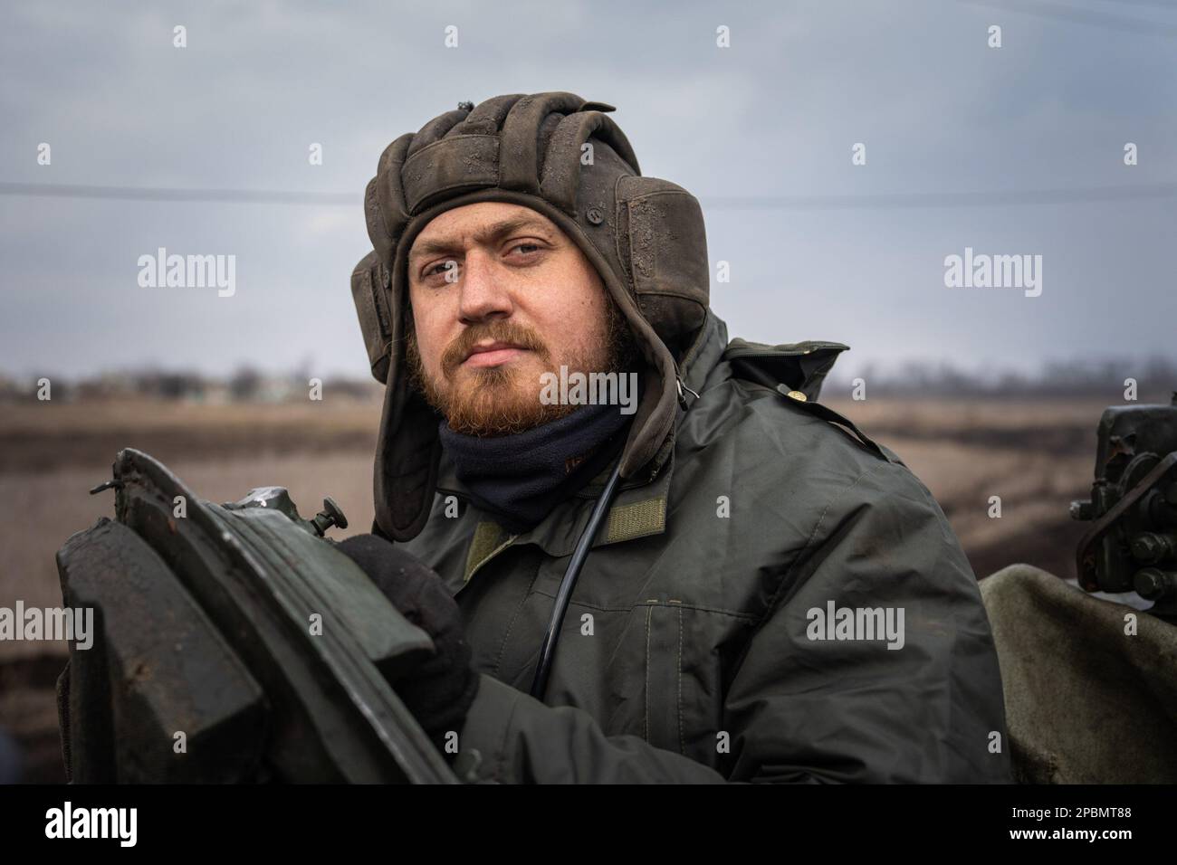 Ukraine. 07th Mar, 2023. Serhii, a member of a tank team from the 10th Separate Mountain Assault ...