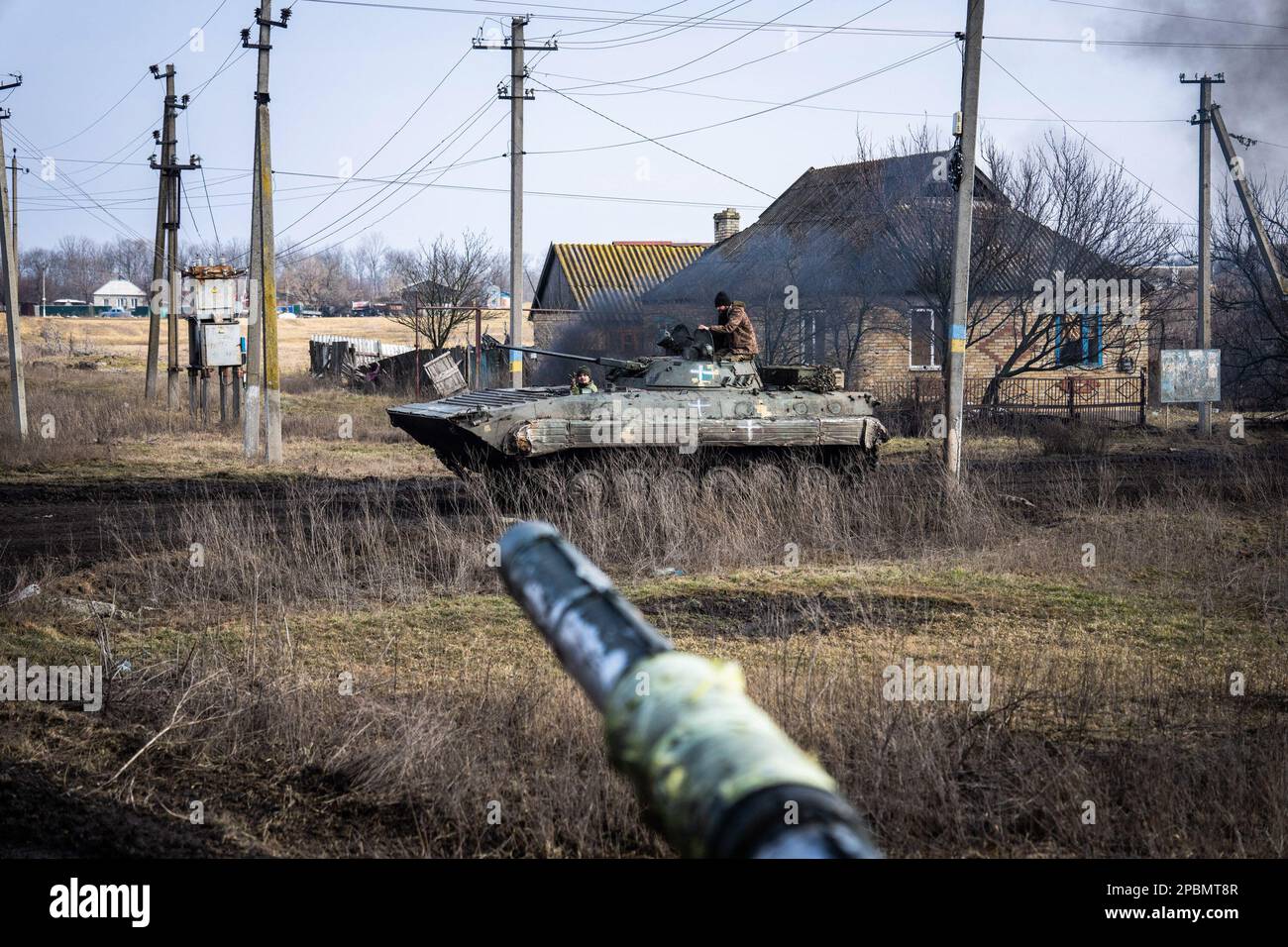 Ukraine. 07th Mar, 2023. A BMP-1 armed personnel carrier seen from a ...