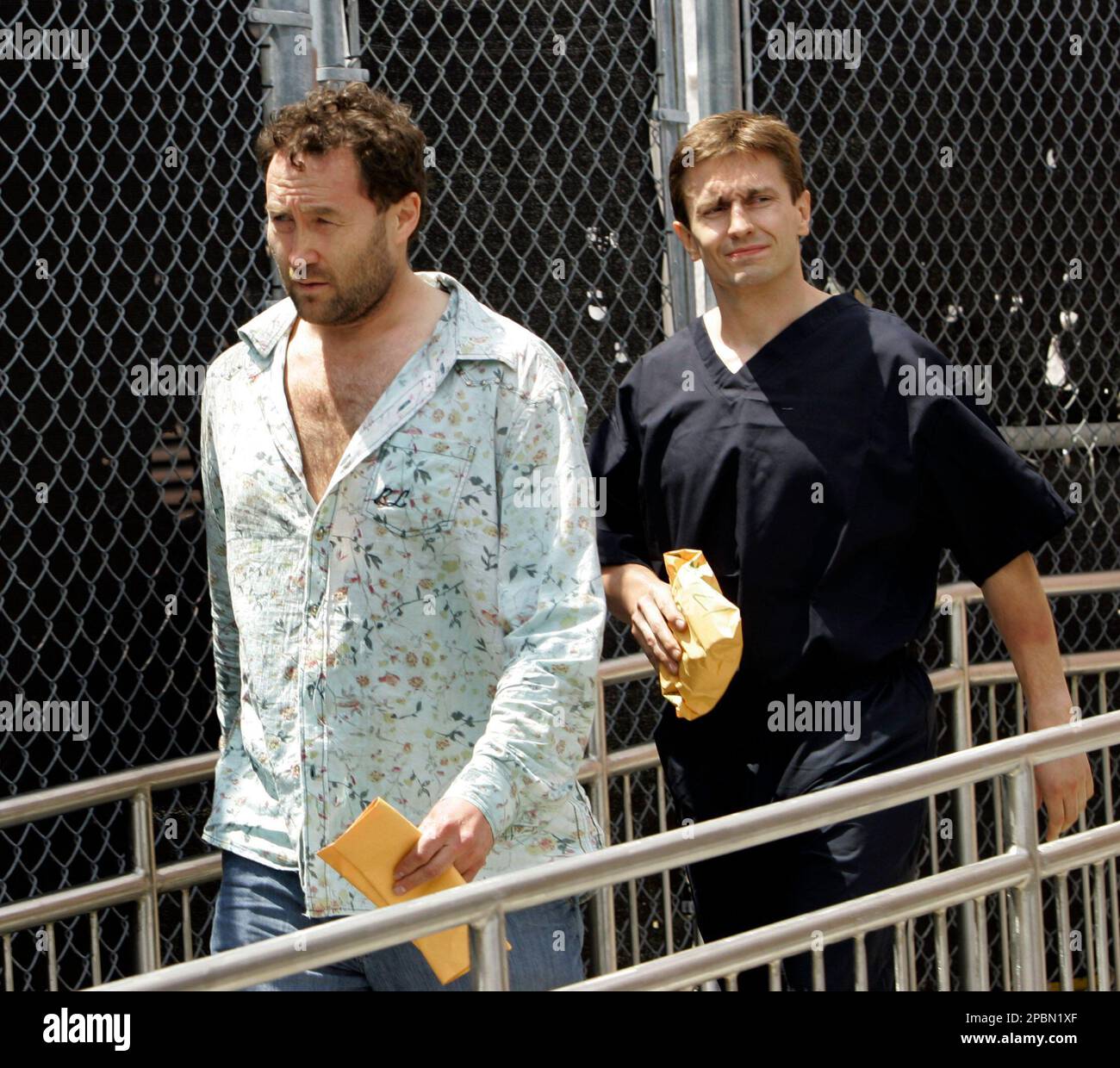 Florida Panthers hockey goalie Ed Belfour, left, and left wing Ville ...