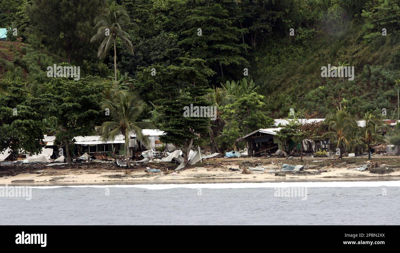 A view of the earthquake and tsunami affected island of Gizo in the ...
