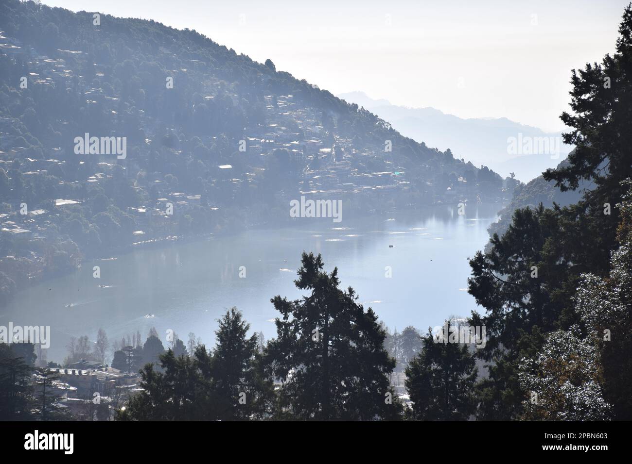 View of naini lake from naina peak ( nainital Stock Photo - Alamy