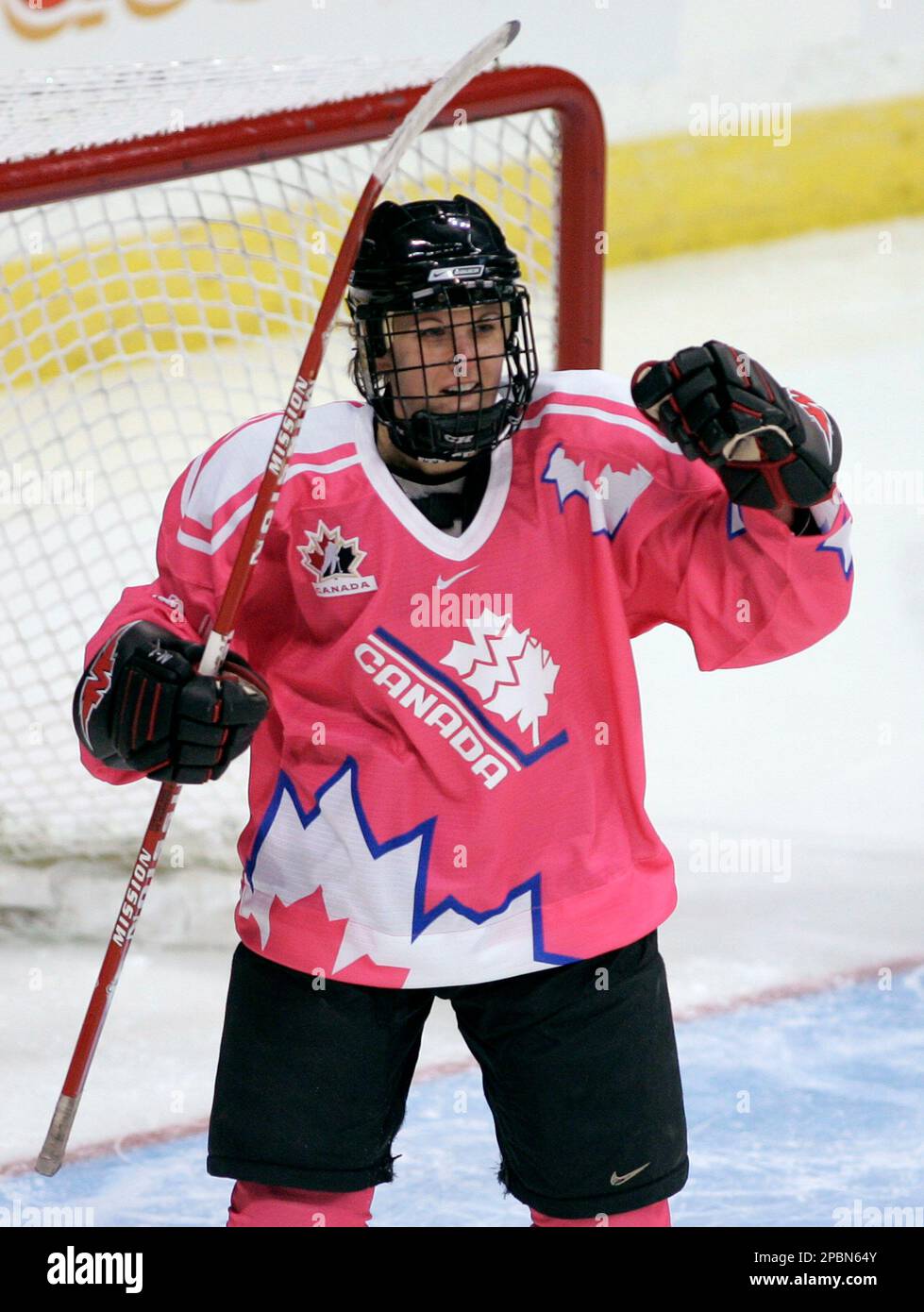 Team Canada's Kelly Bechard celebrates her first-period goal against ...