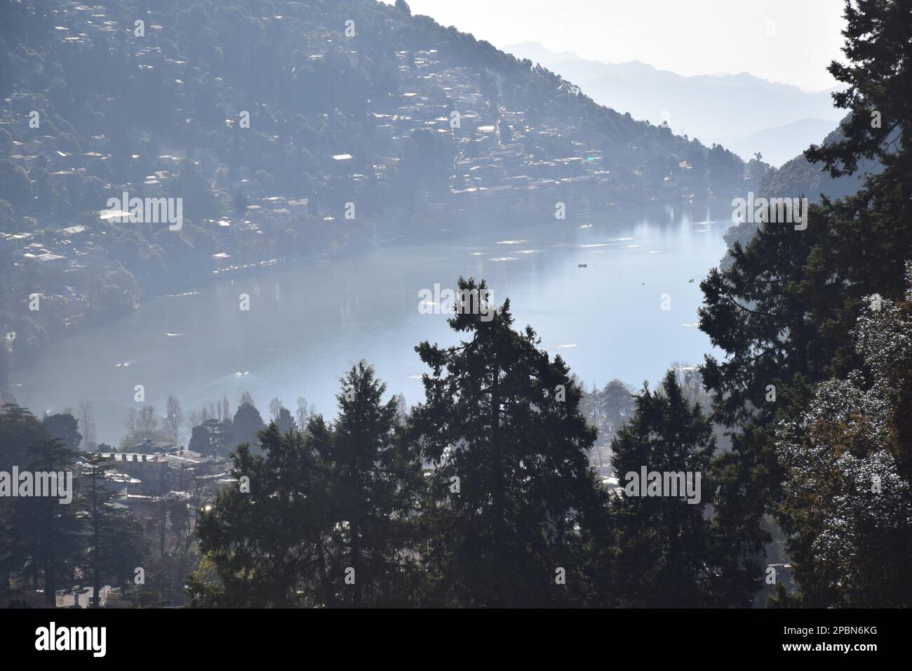 View of naini lake from naina peak ( nainital Stock Photo - Alamy