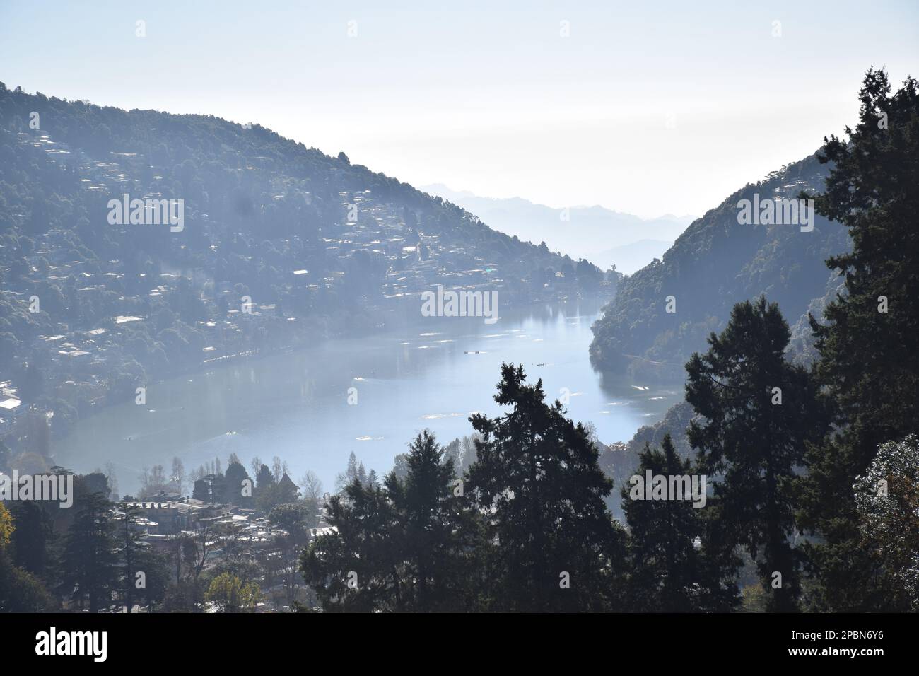 View of naini lake from naina peak ( nainital Stock Photo - Alamy