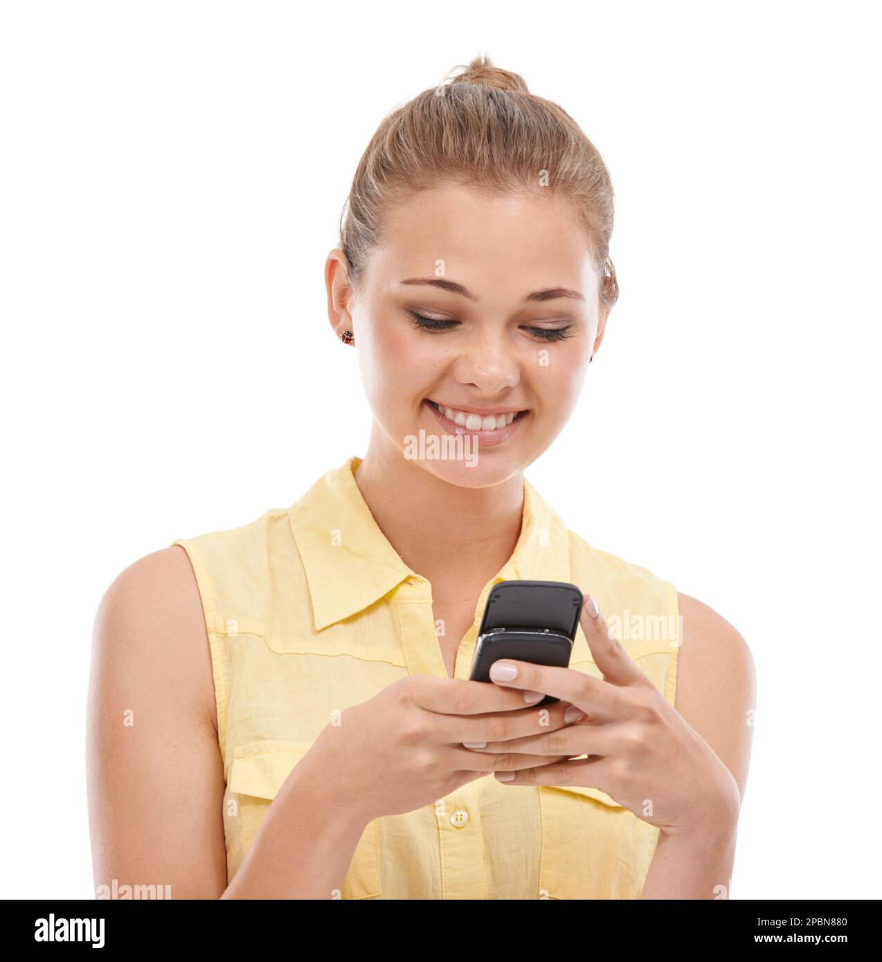 Cute teenager sending messages hi-res stock photography and images - Alamy
