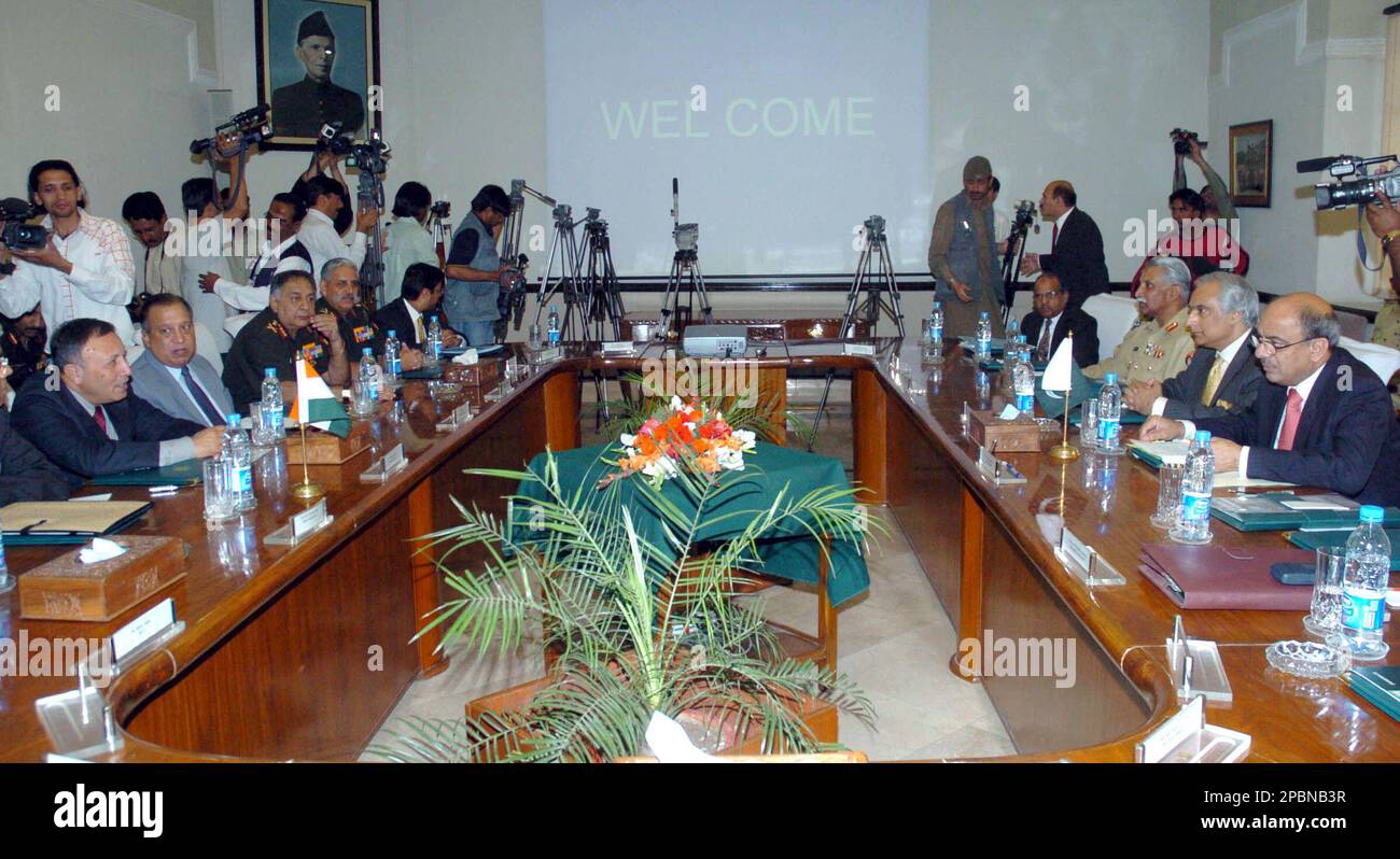 Indian Defense Secretary Shekhar Dutt, left, hold talks with his ...