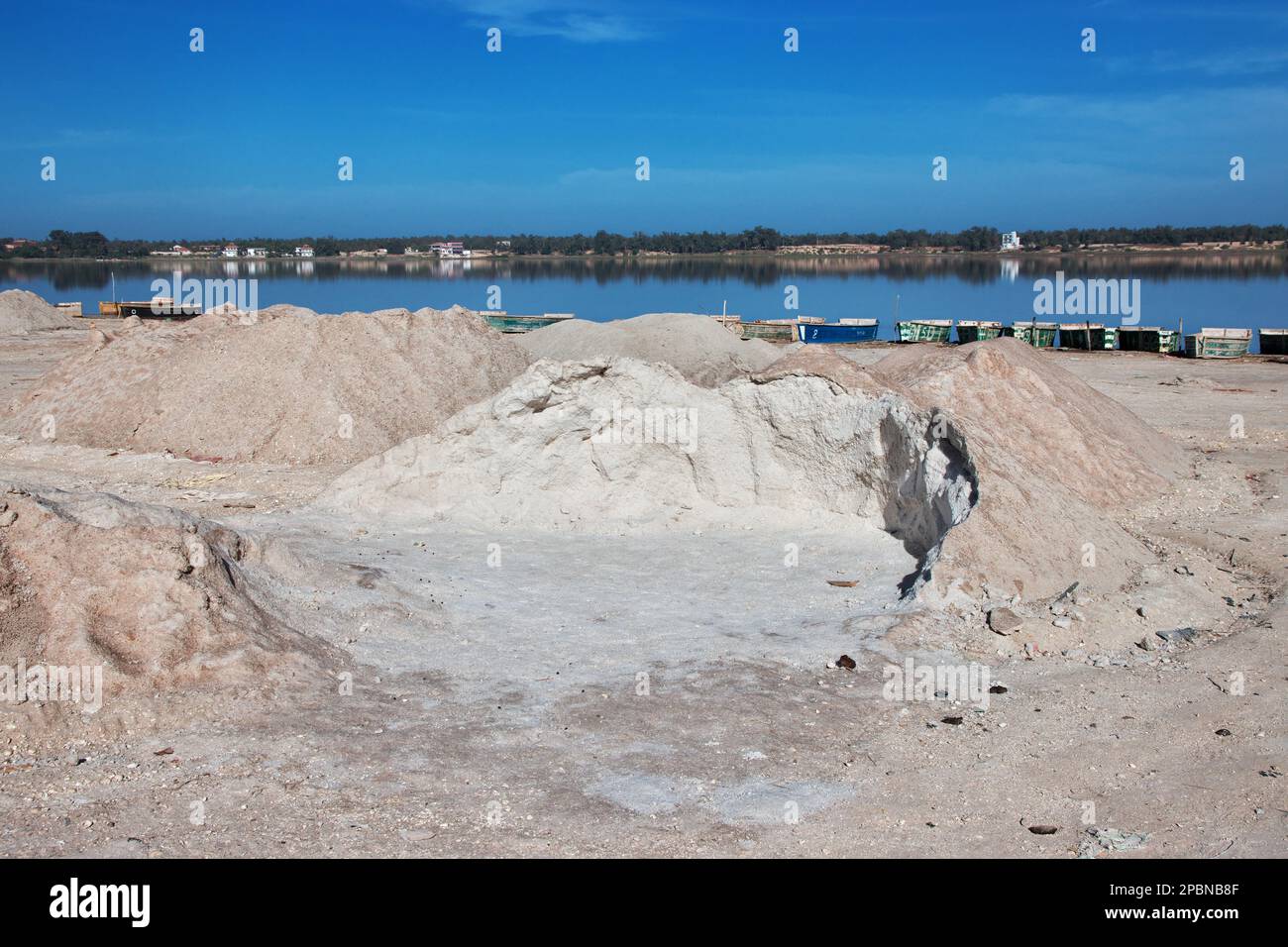 Some salt of Lake Retba, Lac rose close Dakar, Senegal, West Africa ...
