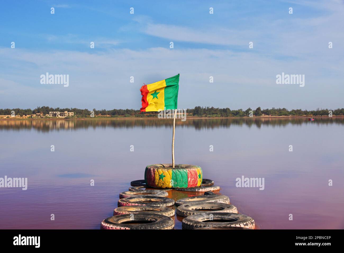 Art on Lake Retba, Lac rose close Dakar, Senegal, West Africa Stock ...