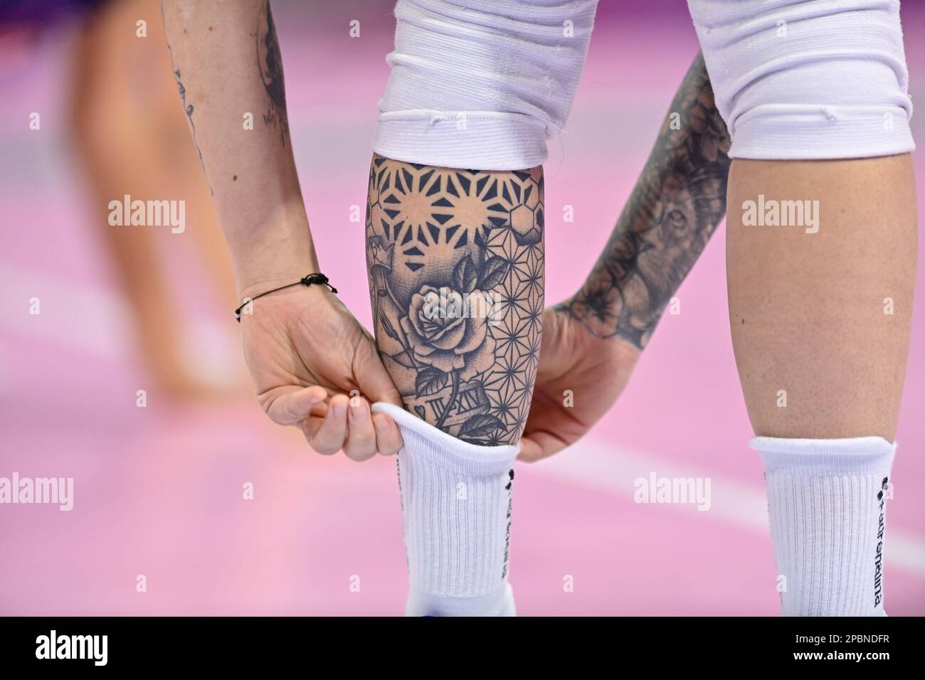 Pala Wanny, Florence, Italy, March 06, 2023, Tattoo details of Mckenzie ...