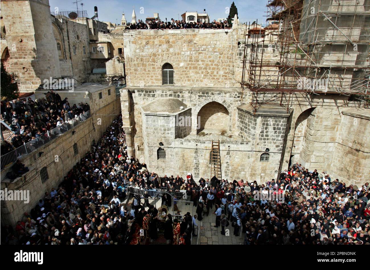 Christian pilgrims watch the Greek Orthodox Washing of the Feet ...