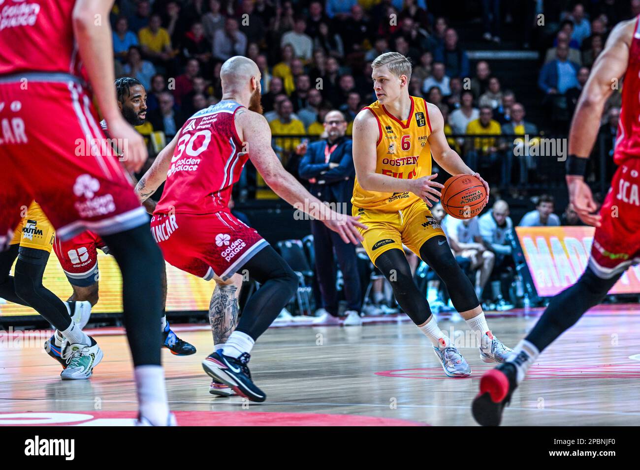 Belgium . 12/03/2023, Keye van der Vuurst of Ostend pictured during a ...