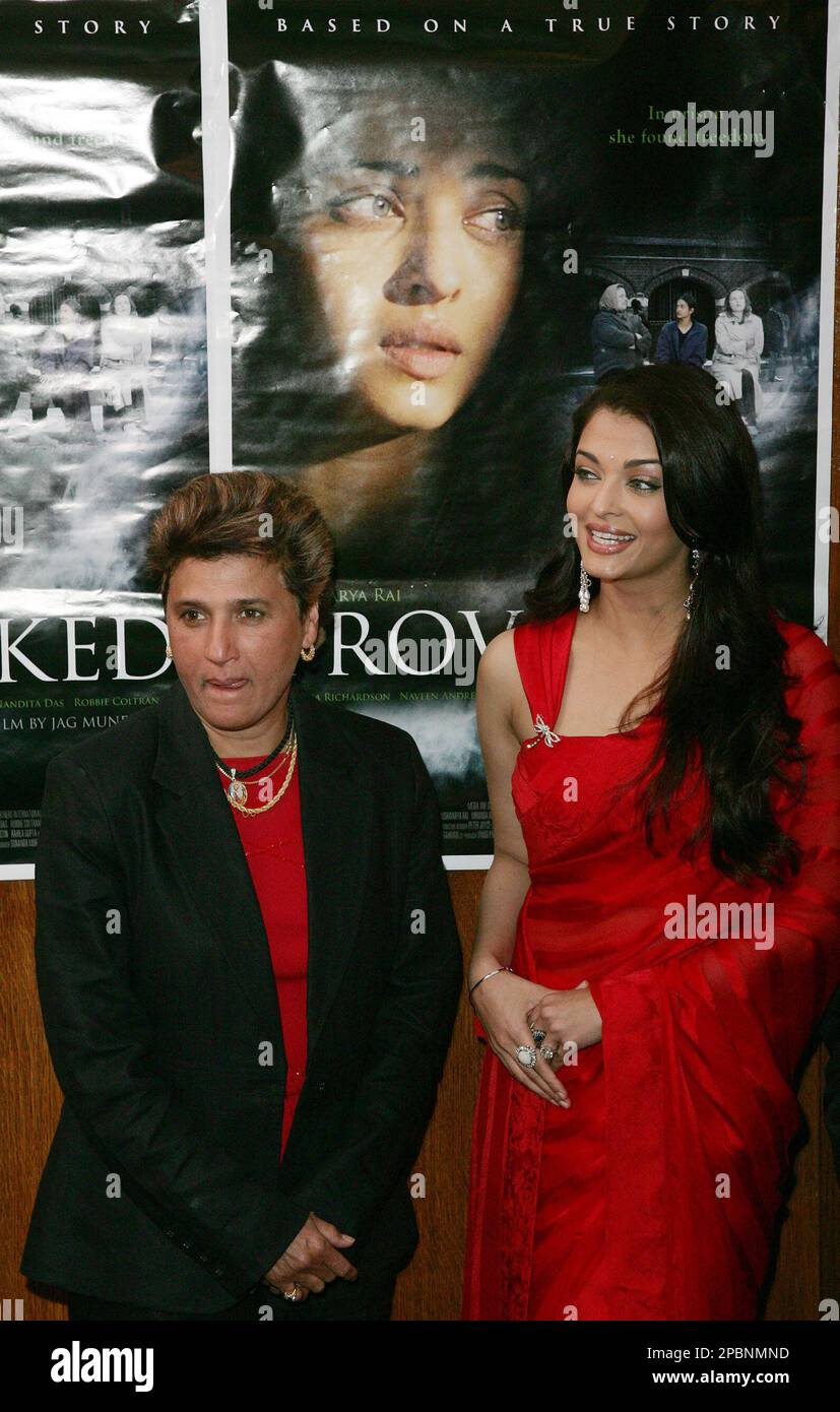 Bollywood actress and L'Oreal girl Aishwarya Rai, right, poses for ...