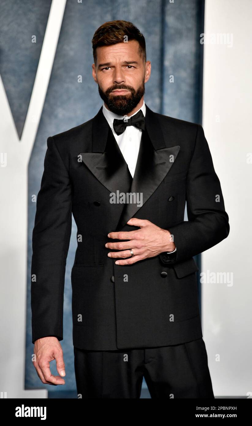 Ricky Martin arrives at the Vanity Fair Oscar Party on Sunday, March 12 ...