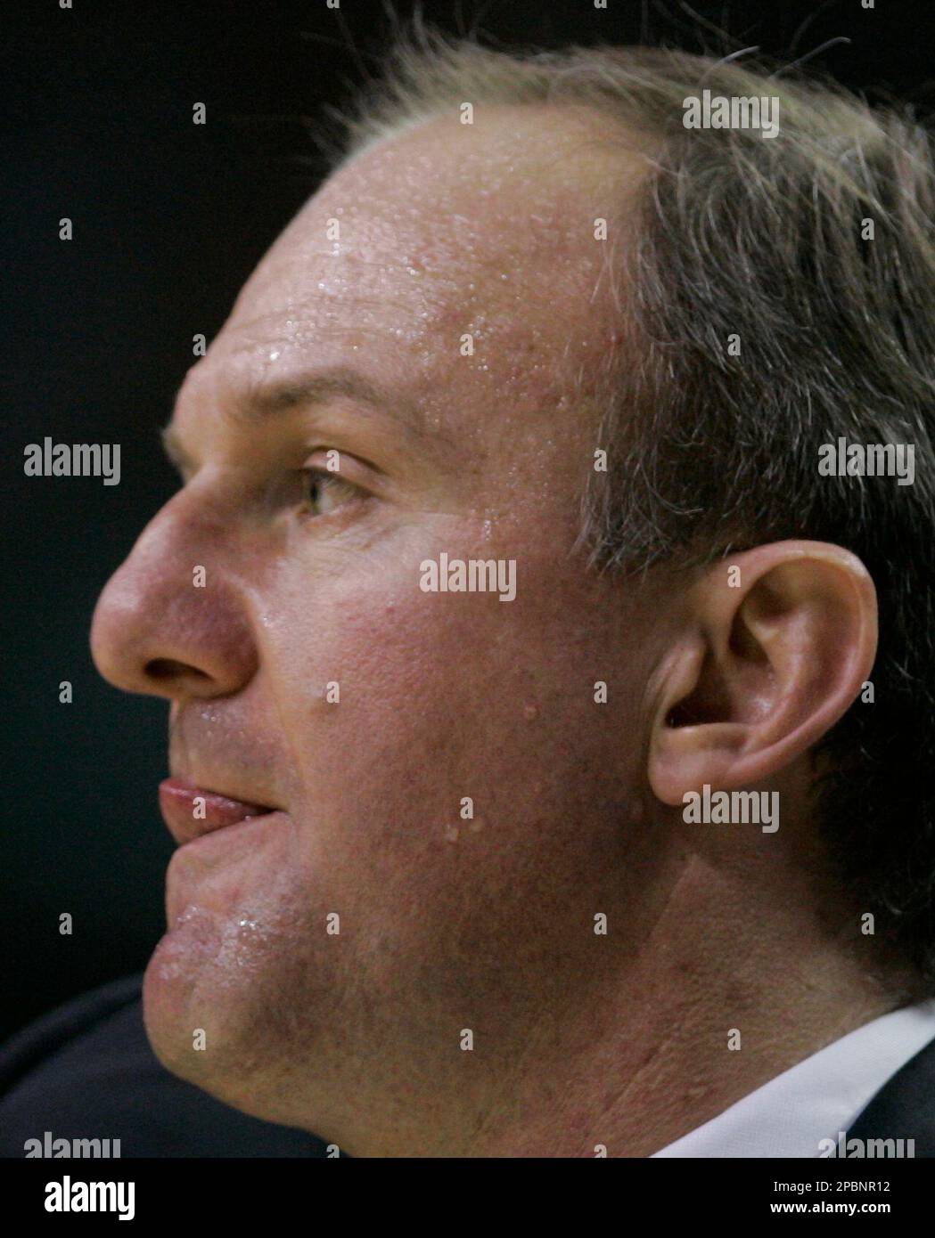 Ohio State coach Thad Matta watches his team from the sidelines during ...