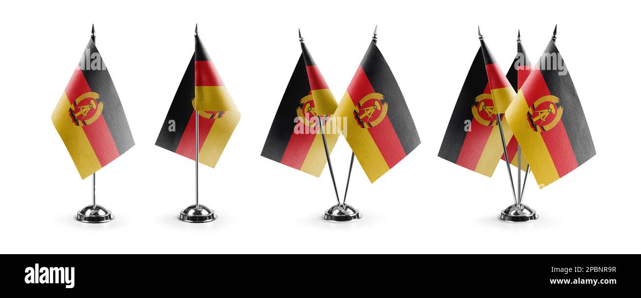 Small national flags of the DDR on a white background Stock Photo - Alamy