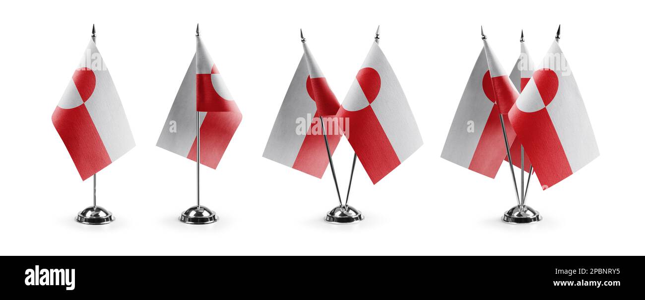 Small national flags of the Greenland on a white background Stock Photo ...