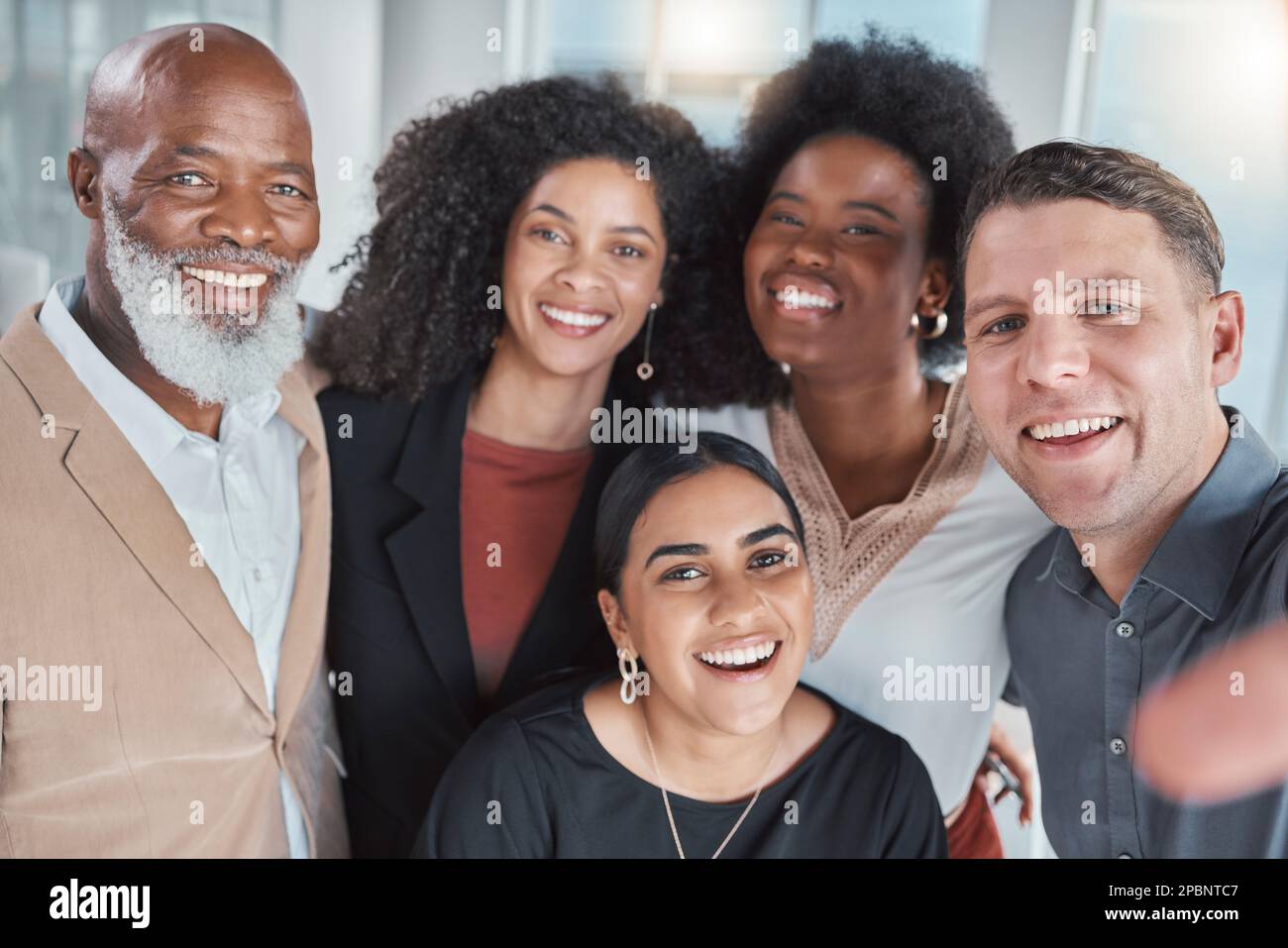Company selfie, diversity and team building with a about us profile ...