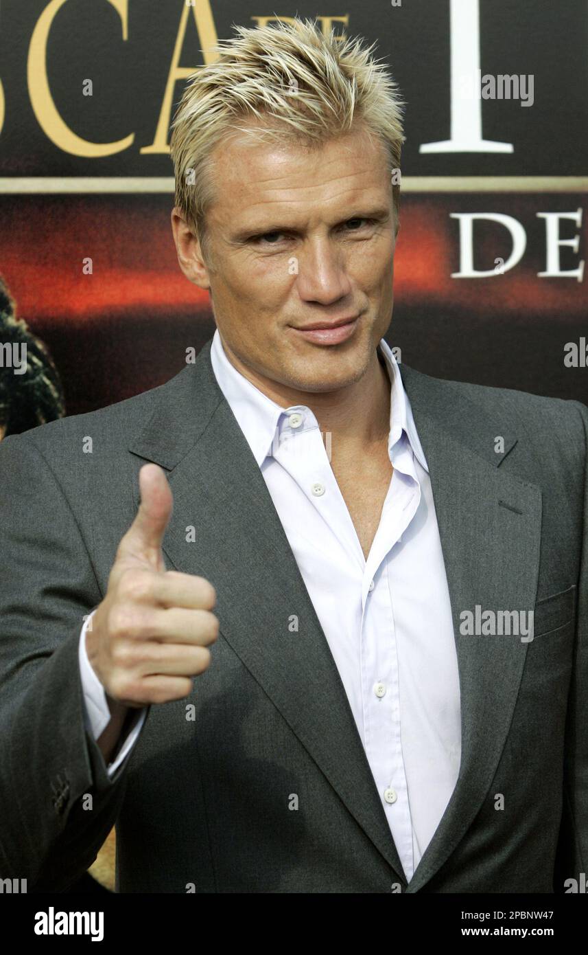 Swedish actor Dolph Lundgren poses during a photo call to present the ...