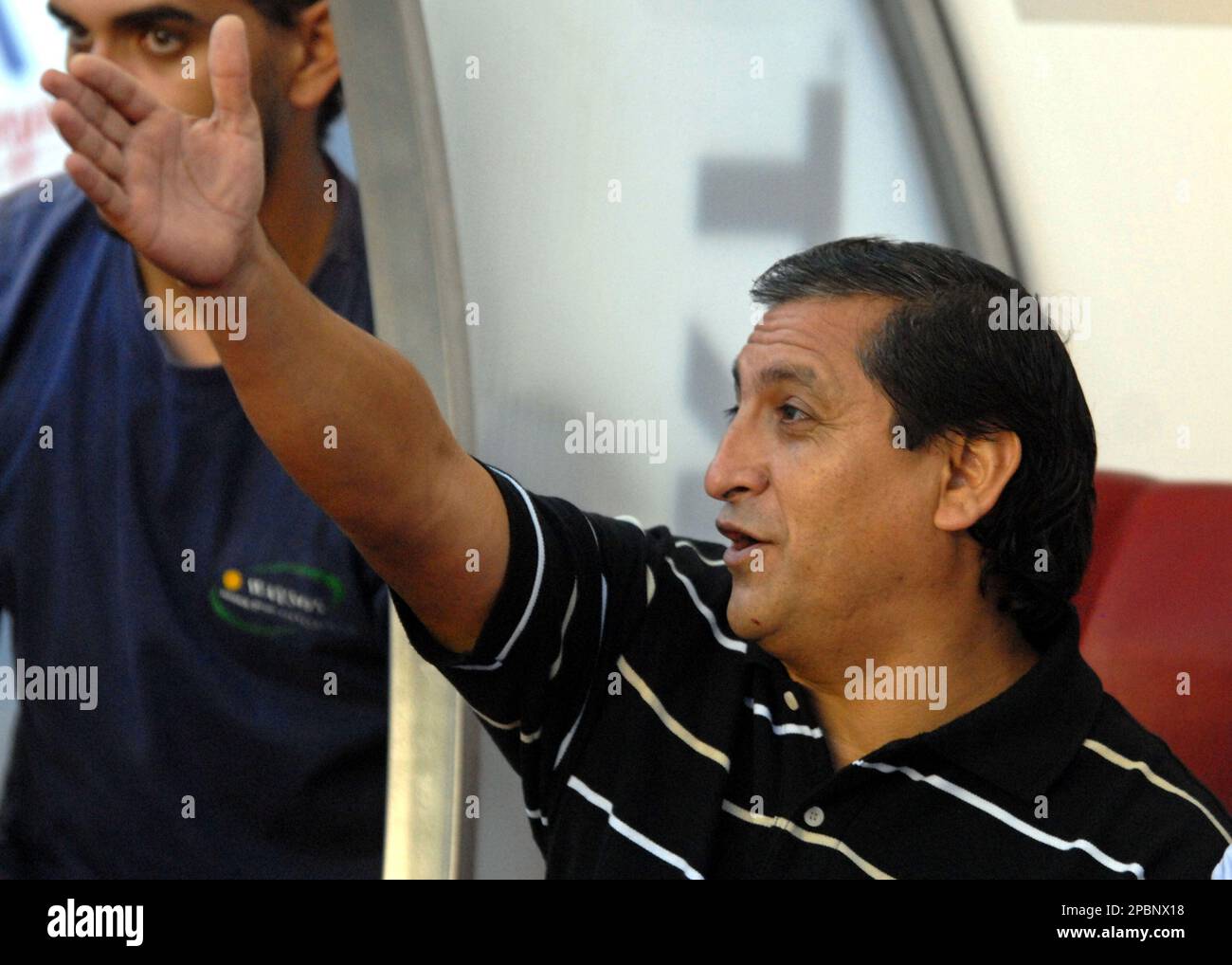 San Lorenzo's coach Ramon Angel Diaz gestures during an Argentina's ...