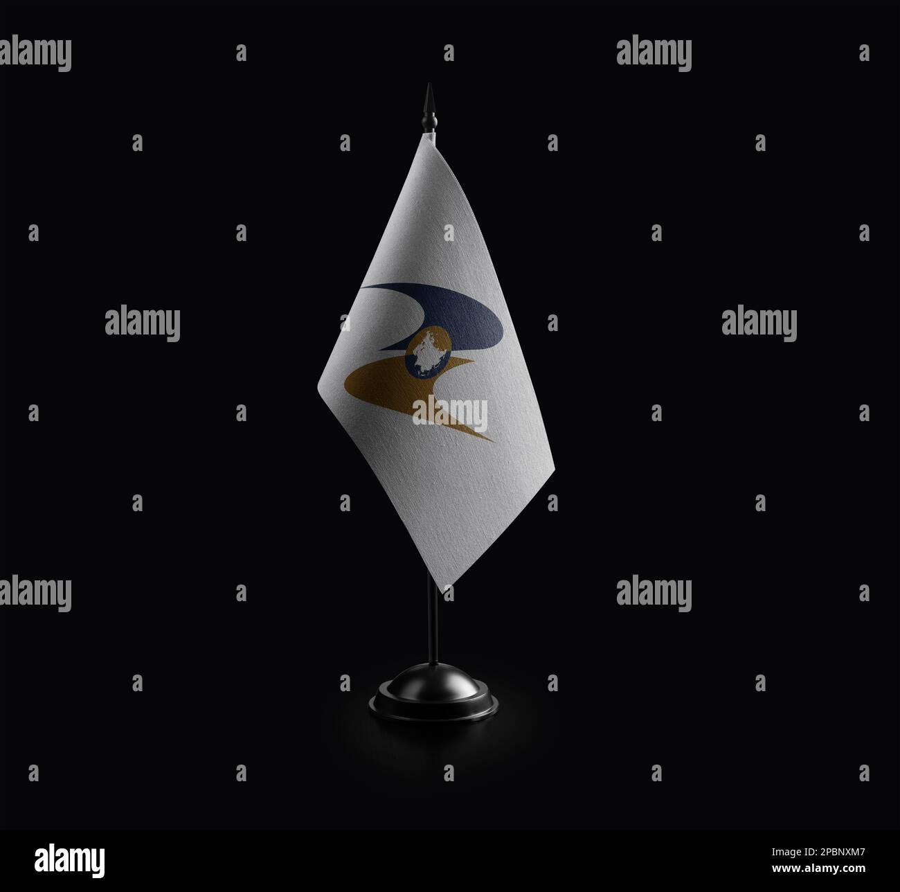 Small national flag of the Eurasian Economic Union on a black ...