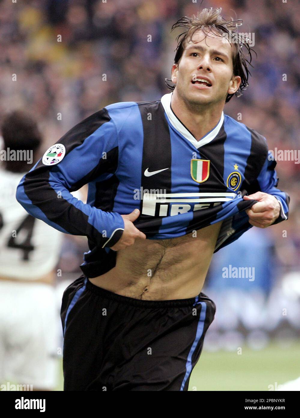 Inter Milan Brazilian defender Maxwell celebrates after scoring during ...