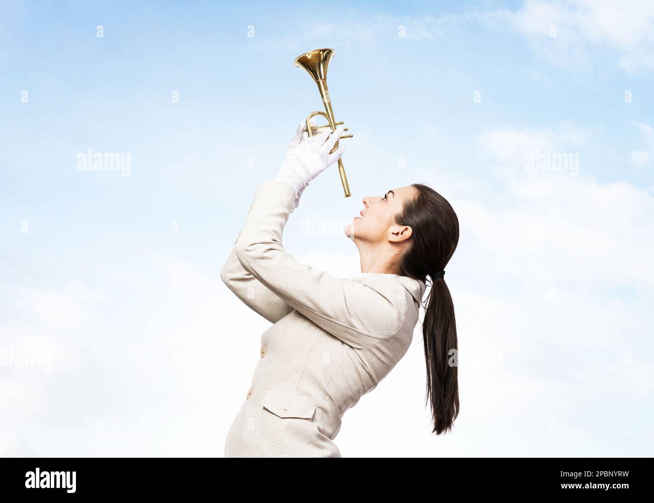 Young female trumpet player hi-res stock photography and images - Alamy