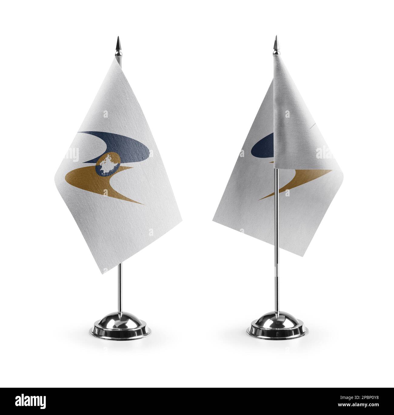 Small national flags of the Eurasian Economic Union on a white ...