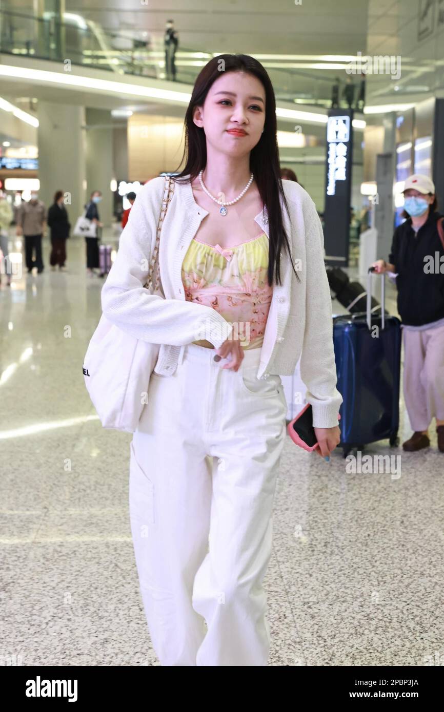 Chinese actress Sun Yi arrived at Shanghai airport, Shanghai, China ...